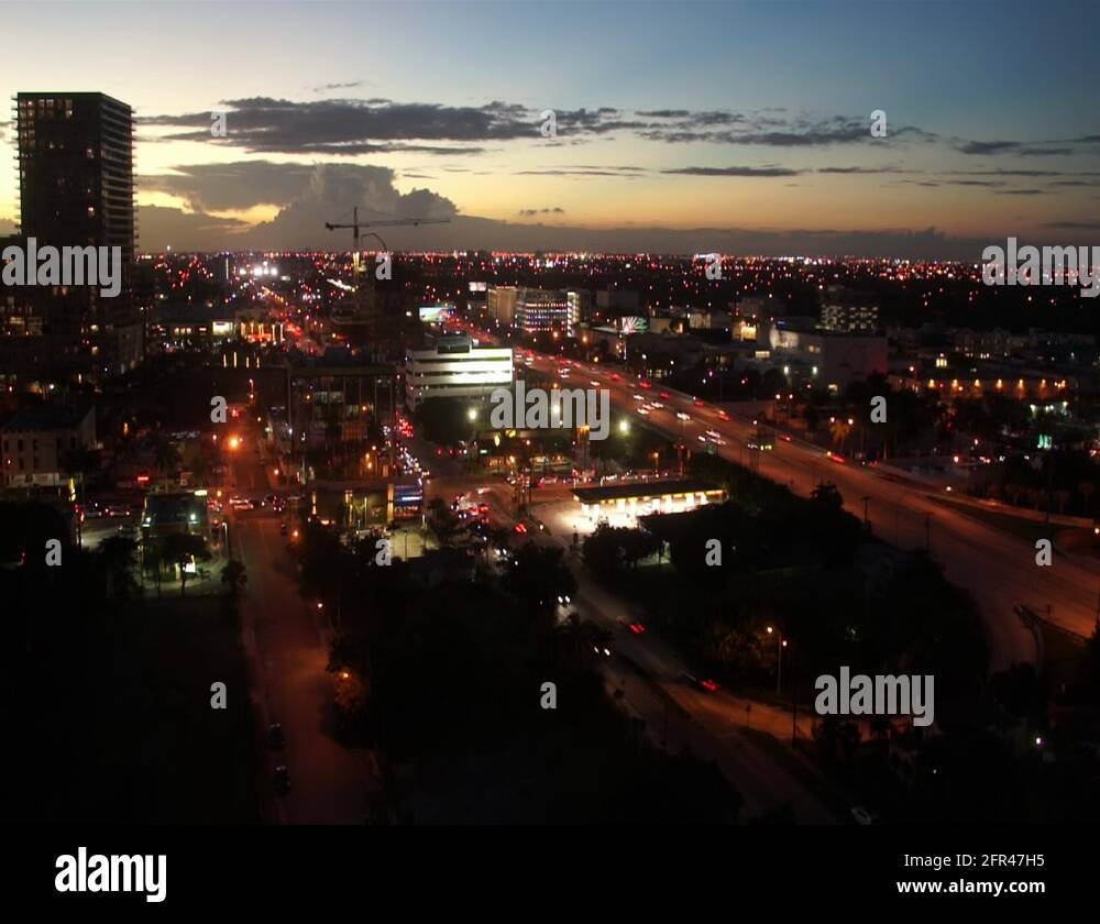 Midtown Miami Traffic and Highway Night Time Lapse Stock Video Footage ...