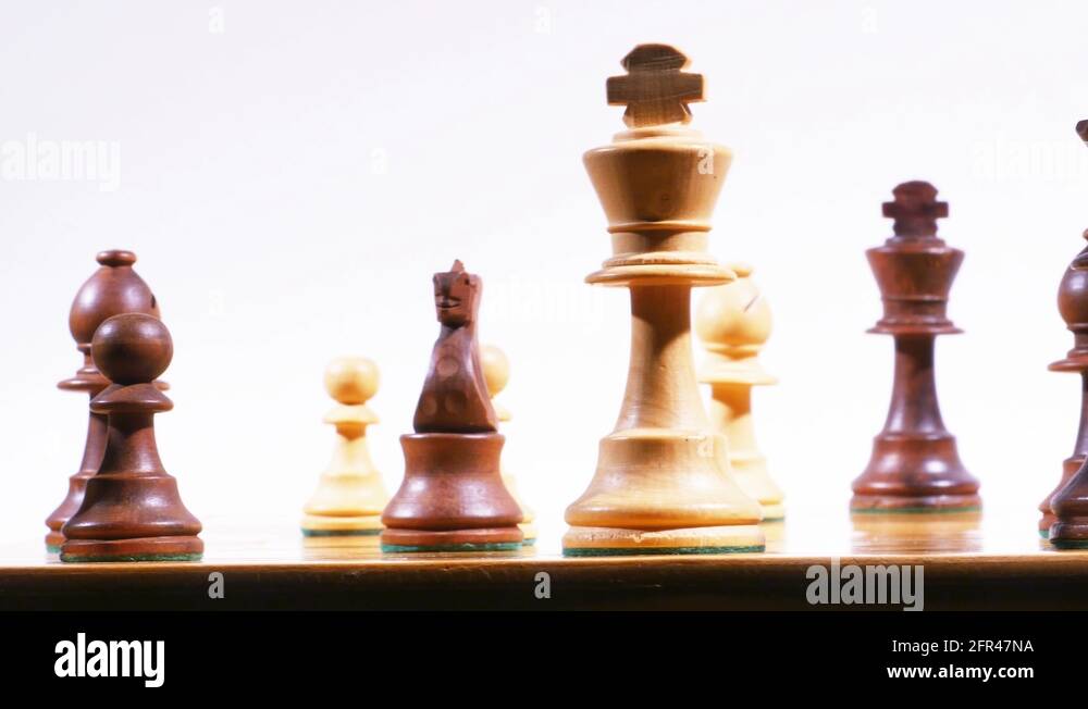 Chess Board Checkmate Isolated on White Slow Panning, 4K Stock Video ...