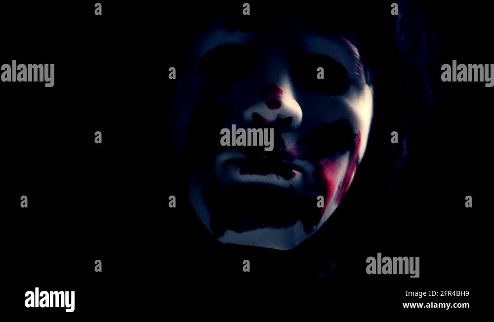 4K Evil Masked Man With Knife Horror Scary Serial Killer Stock Video ...