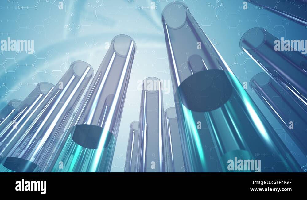 Animated glass laboratory test tubes and science background 4K Stock ...