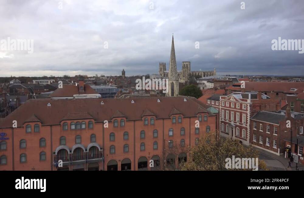york skyline from tower, york, yorkshire, England, UK Stock Video ...