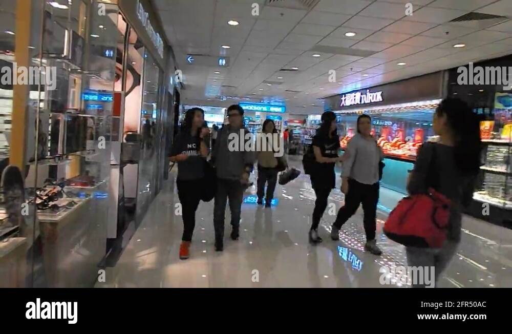 Hongkong, China: interior landscape of large shopping malls Stock Video ...