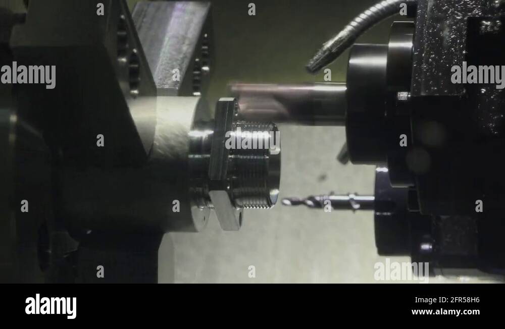 CNC milling machine makes some steel, ULTRA HD 4K, real time, zoom ...