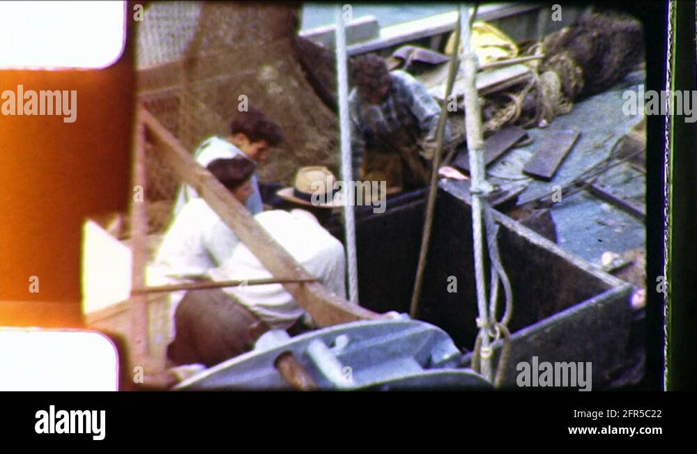 1940s Commercial Fisherman Work Docks Unload Fish Vintage Old Film Home ...