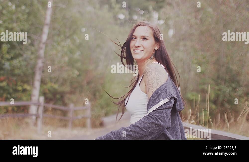 Smiling girl long hair running Stock Videos & Footage - HD and 4K Video ...