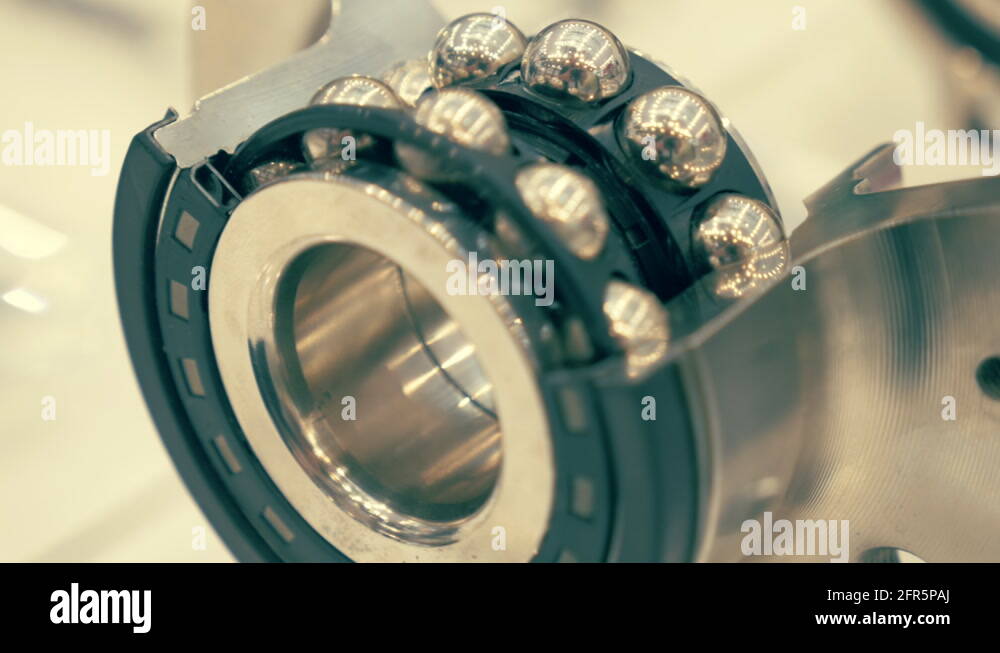 The internal structure of the bearing. Removed part of the outer ring ...