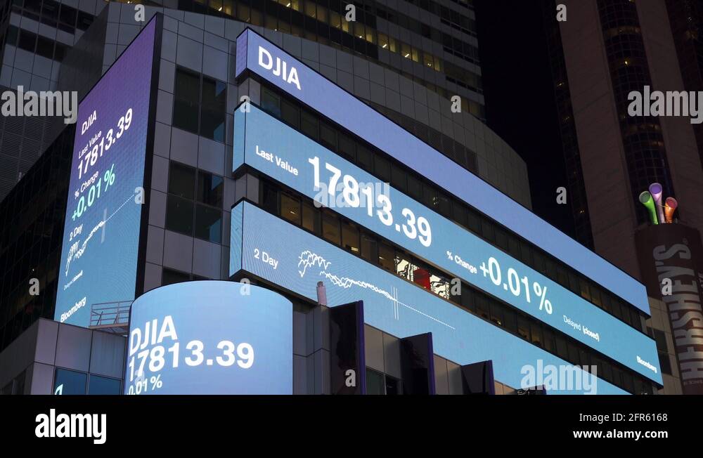 Digital stock market ticker in downtown New York City 4k Stock Video ...