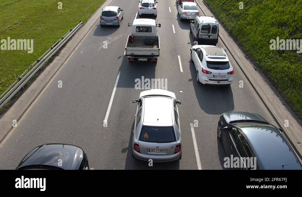 Traffic jam on highway freeway expressway Stock Video Footage - Alamy
