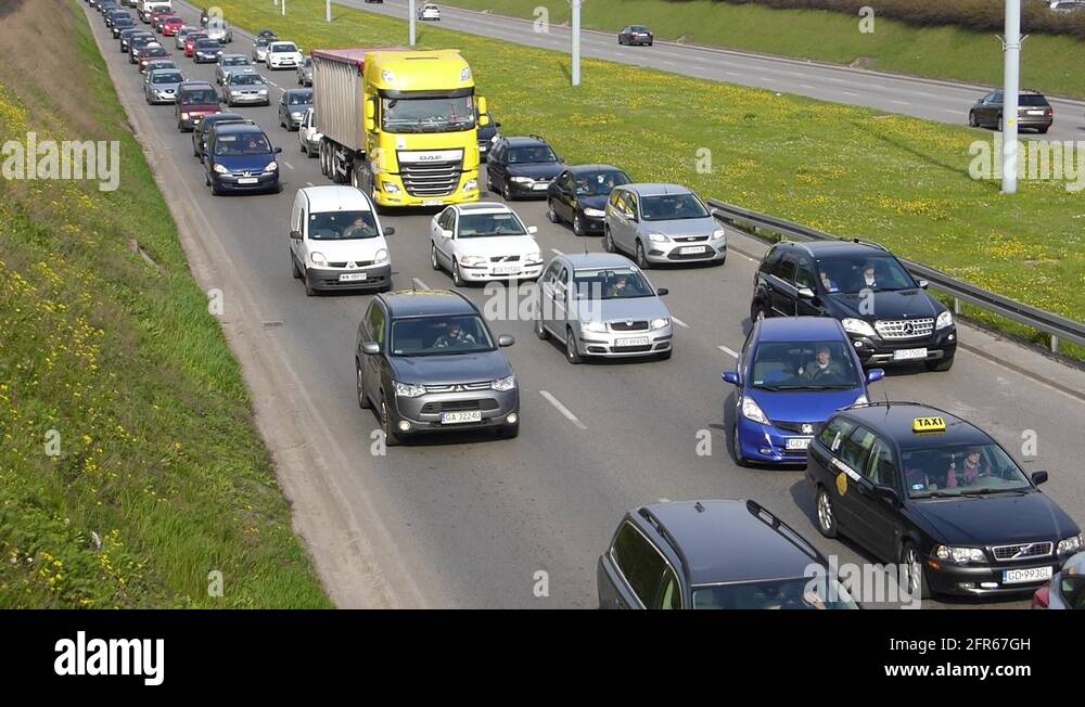 Traffic jam on highway freeway expressway Stock Video Footage - Alamy