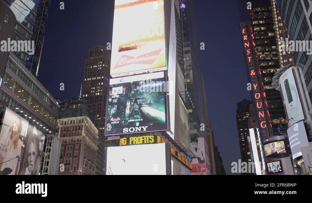 Times square at night in new york city. tourism background. Shot on Red ...
