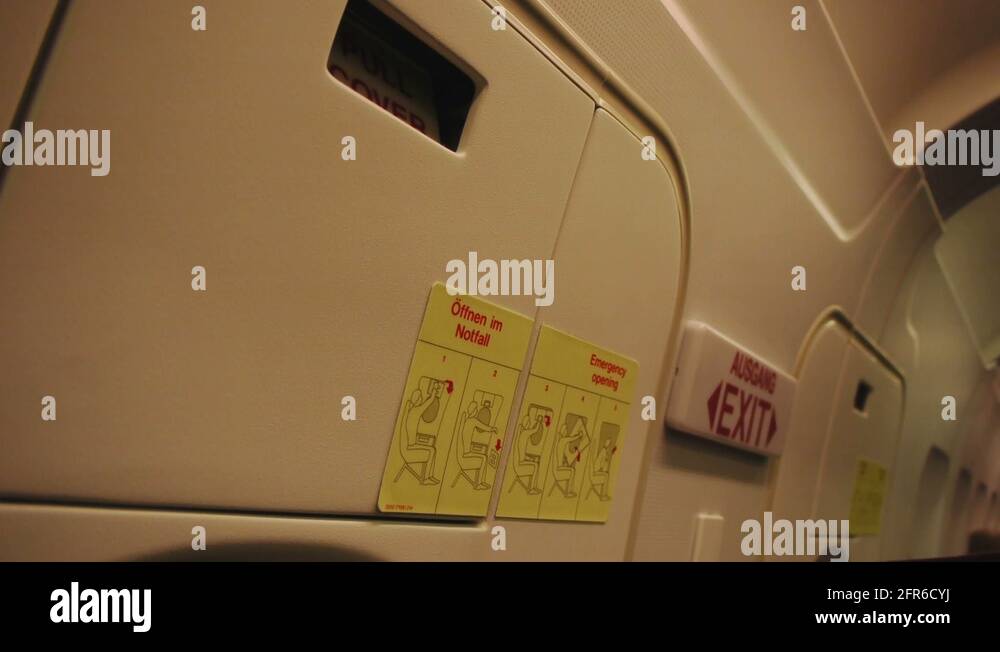 HD1080p The emergency exit on airbus aircraft Stock Video Footage - Alamy