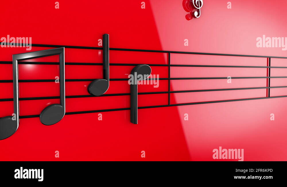Animation of Music notes on staves Stock Video Footage - Alamy
