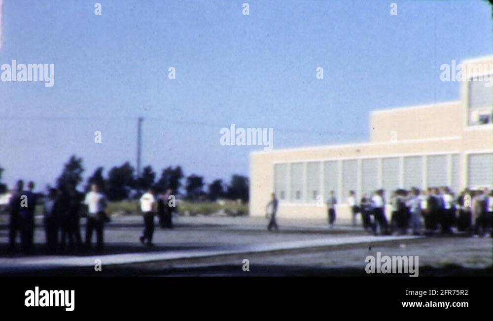 Exterior High School Building Students Attend 1960s Vintage Film Home ...