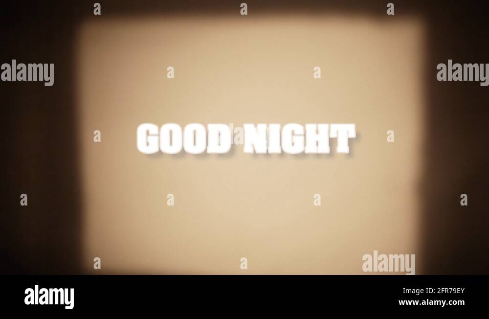 Film card projection good night Stock Video Footage - Alamy