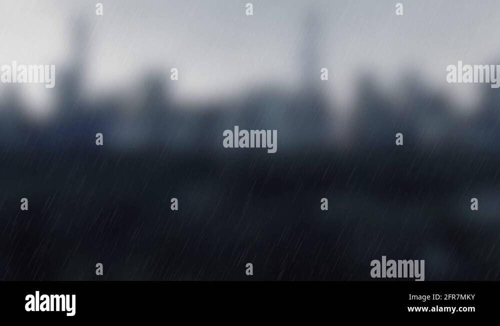 weather climate change scenery. dark raining sky. global warming ...