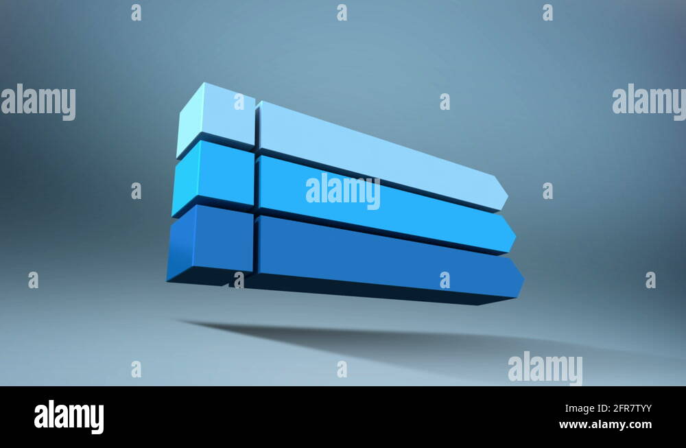 3D bar. Three square intro title box chart, presentation template 2 ...