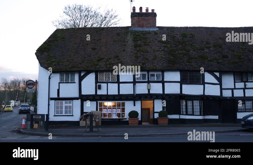 Traditonal English Corner shop, Tudor Architecture, England Stock Video ...