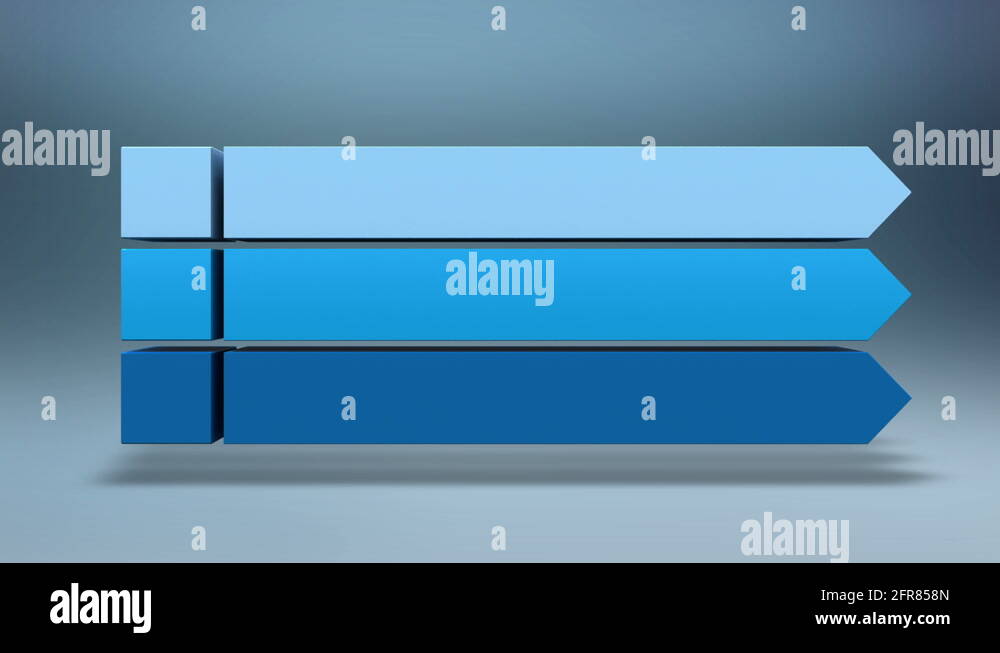 3D bar. Three square intro title box chart, presentation template 1 ...