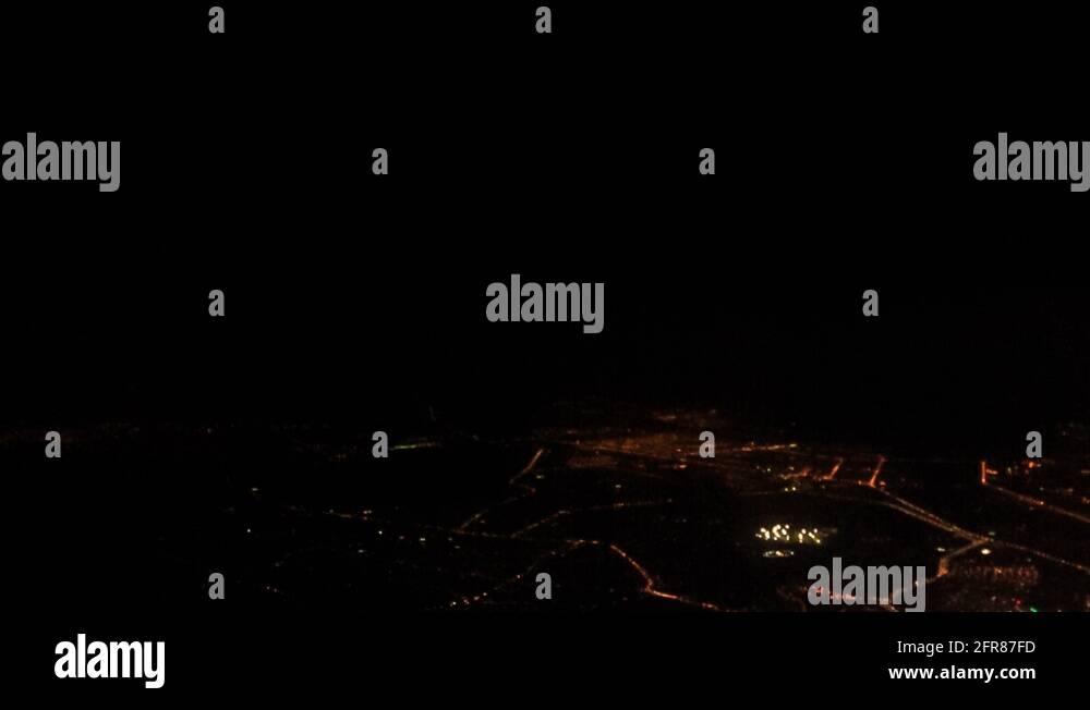 night airfield taxiways in lights in airport terminal Stock Video ...