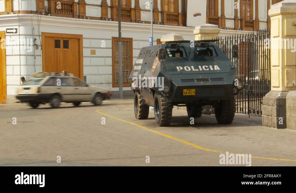 crime and justice, police, armored car in downtown Lima Peru, #1 Stock ...