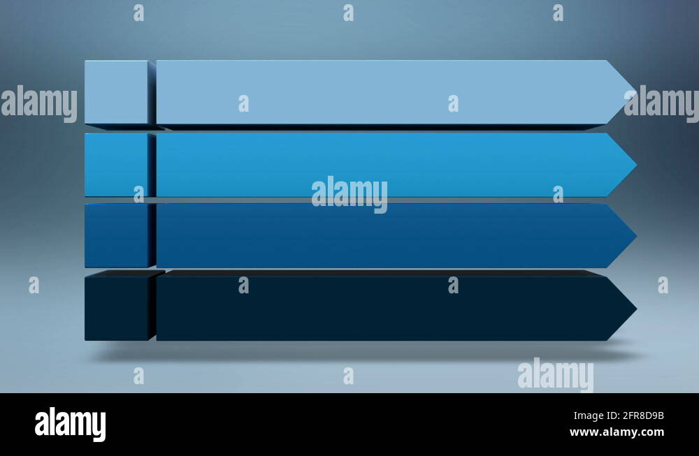 3D bar. Four square intro title box chart, presentation template 1 ...