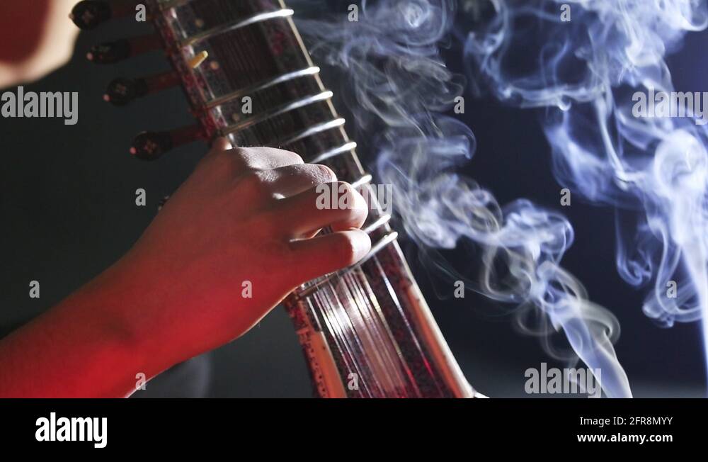 Sitar, a String Traditional Indian Musical Instrument Stock Video ...