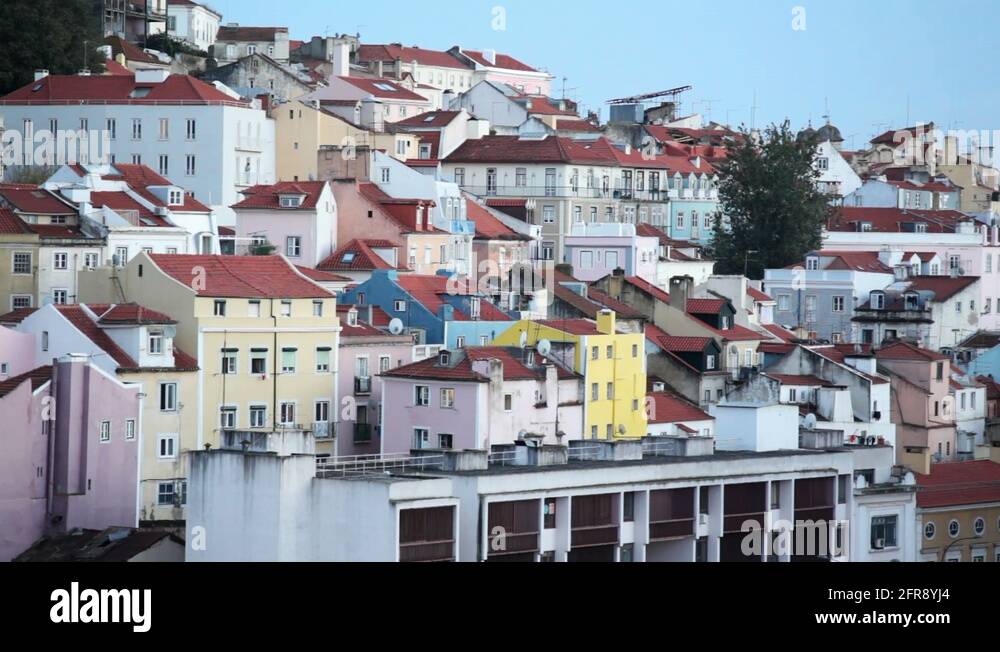 Lisbon skyline with color buildings Stock Videos & Footage - HD and 4K ...