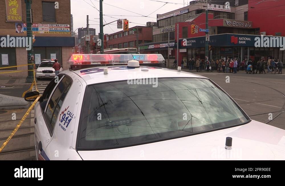 Police officers at shooting murder crime scene in Chinatown downtown ...