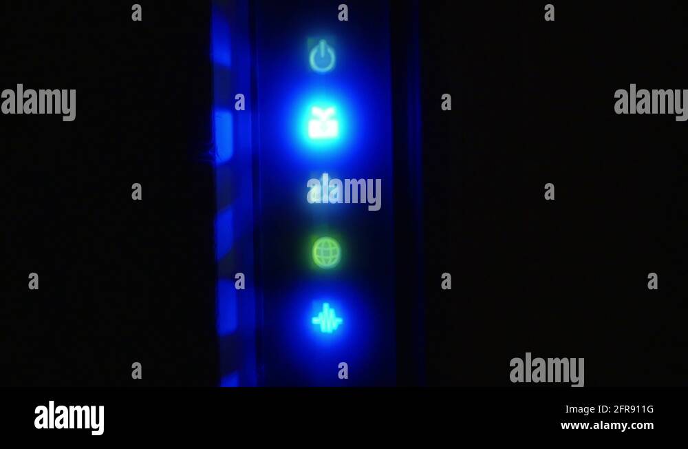 Wireless Network Box Blinking Symbols in Blue, 4K Stock Video Footage ...