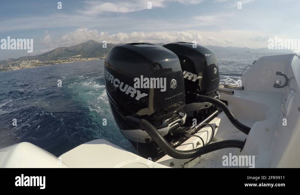 Outboard engines on a fishing boat Stock Video Footage - Alamy
