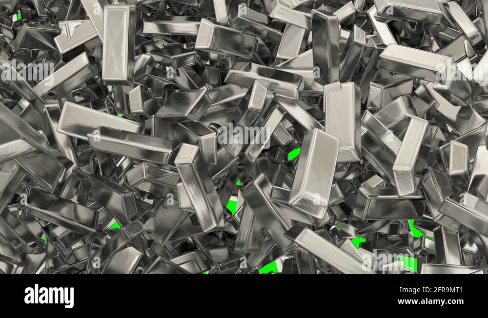 Animated rain of silver bars 2c in 4k - Low angle shot in 4k Stock ...