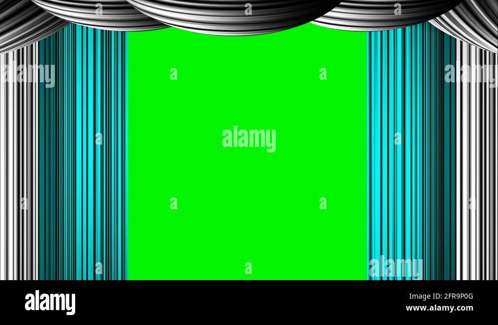 Animated zooming cyan white curtain on green screen chroma key Stock ...
