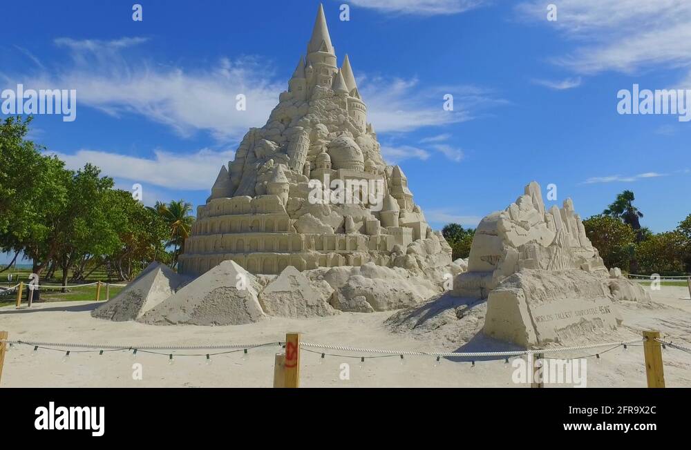 Worlds tallest sand castle Stock Video Footage - Alamy