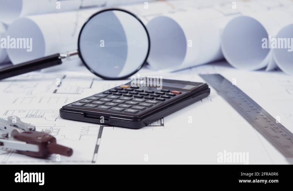 Technical drawings calculator Stock Videos & Footage - HD and 4K Video ...