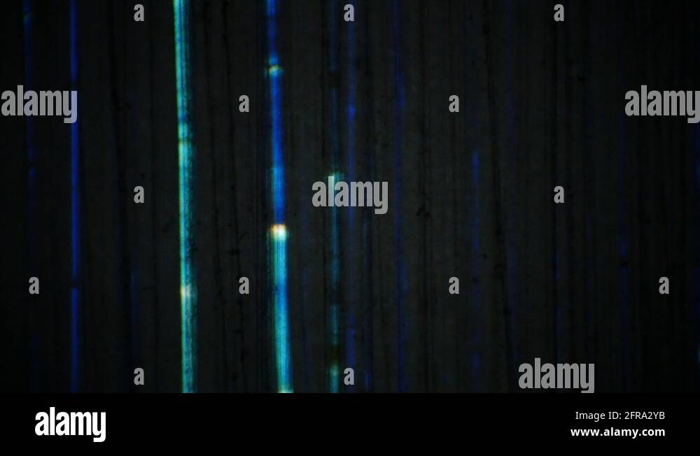 Blue lines with scratches and dust on a vintage 8 mm film, 4K UltraHD ...