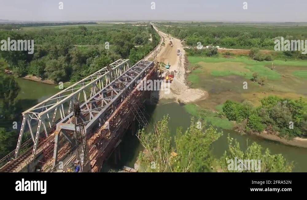 bridge railway reconstruction Stock Video Footage - Alamy