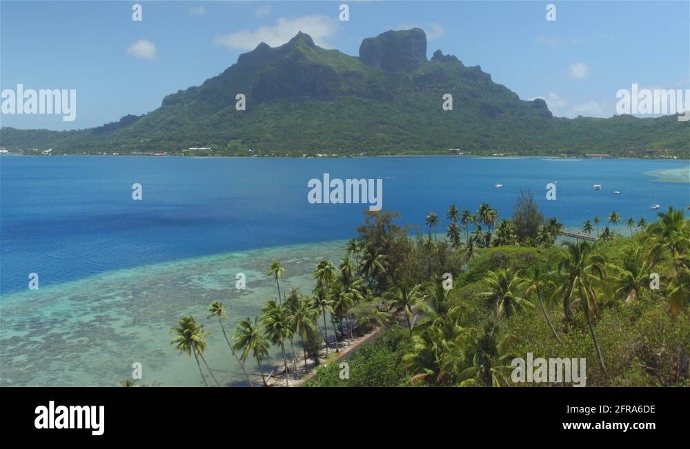Beautiful Mountain Landscape On Bora Bora Island Stock Videos Footage