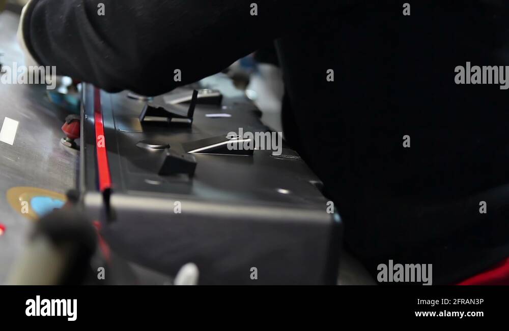 Assembly Line Worker at Work in Automotive Industry Stock Video Footage ...