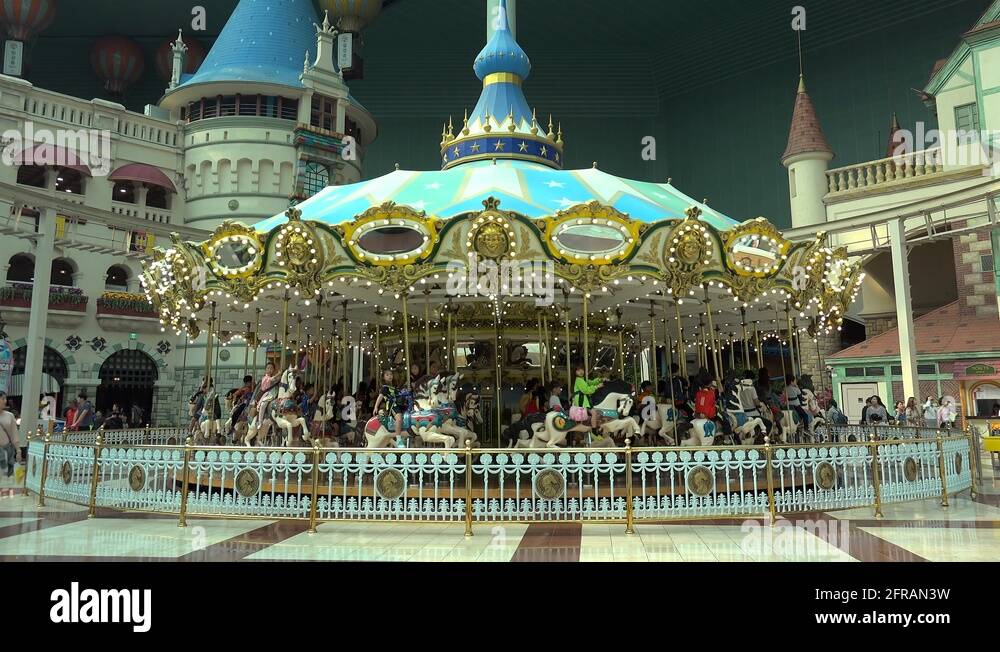 Camelot Carousel in the Lotte World Adventure indoor theme park Stock ...