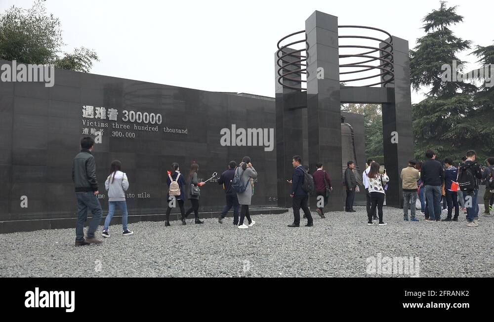 Chinese people visit the Nanjing Massacre Memorial Hall Stock Video ...