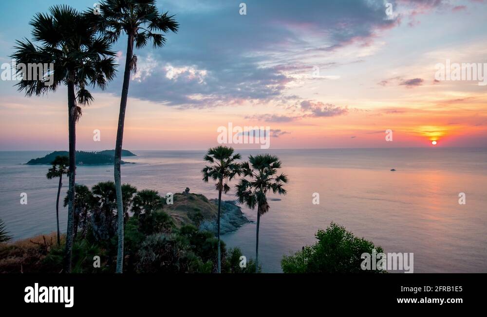 phuket famous observation prompthet viewpoint sunset 4k time lapse ...
