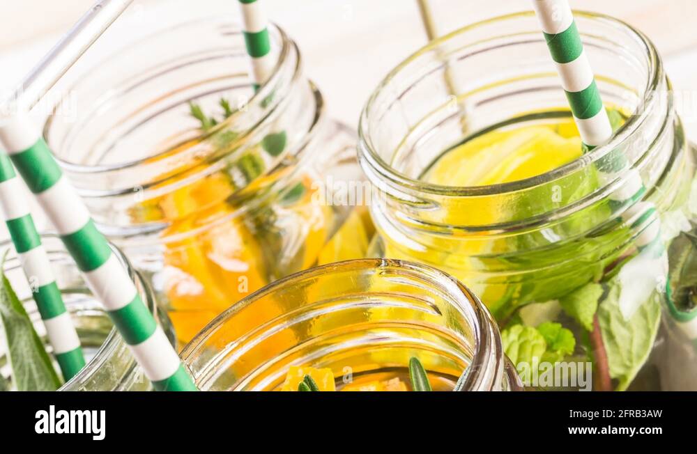 Glass of infused water with citrus fruits Stock Videos & Footage - HD ...