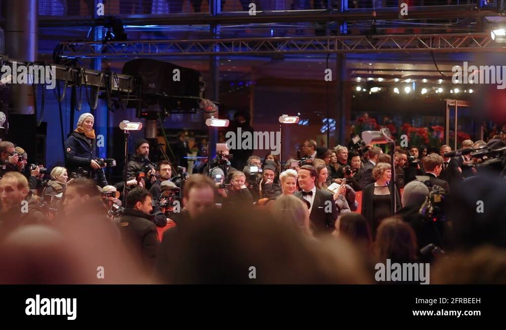 Trine Dyrholm Niclas Bendixen pose for cameras, 66th Berlinale red ...