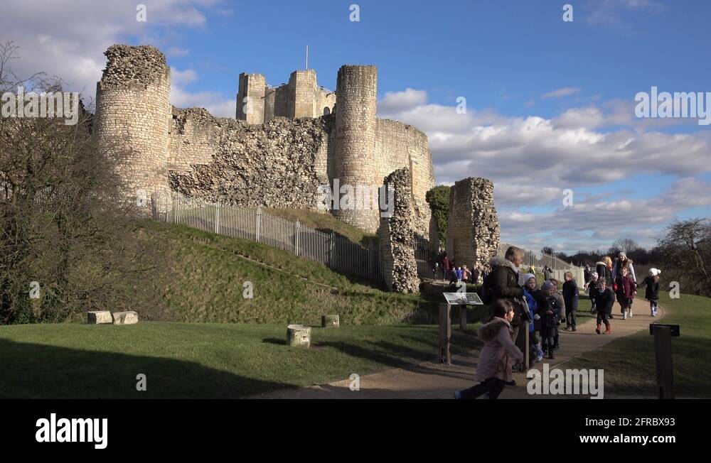 Conisbrough Castle England school kids history trip 4K Stock Video ...