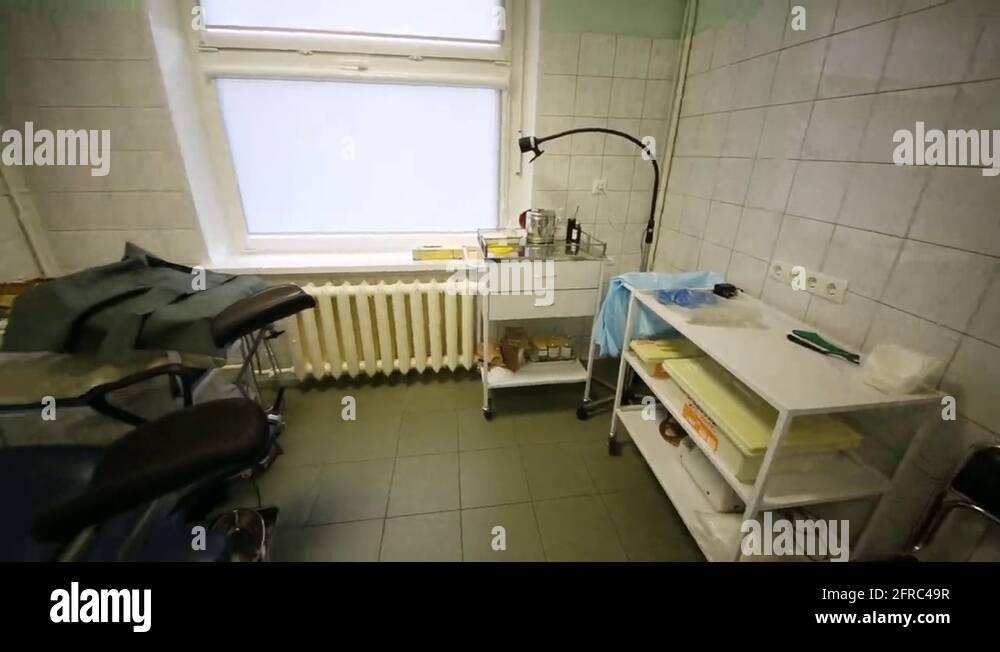The observation room with a chair and medical tools Stock Video Footage ...