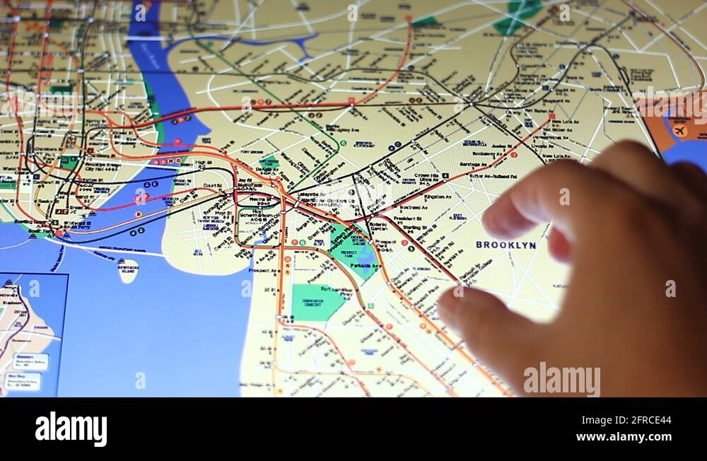 New York city subway map on touch screen computer Stock Video Footage ...