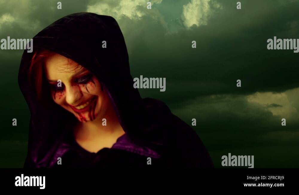 evil witch undead woman laugh crazy Stock Video Footage - Alamy