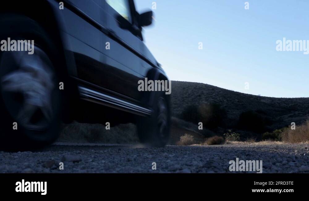 Car driving off camera. 4x4 adventure car going off road Stock Video ...