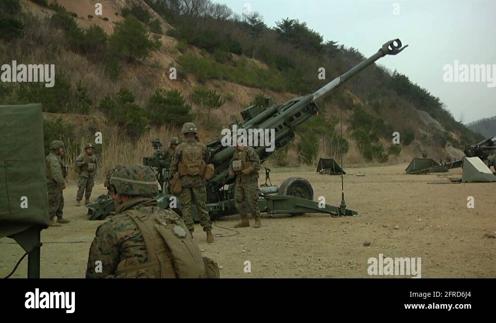 Howitzer Artillery Live Shoot - Firing and reload Stock Video Footage ...