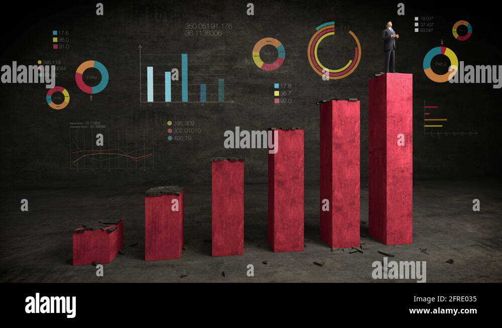 Businessman on increase bar graph with various diagram Stock Video ...